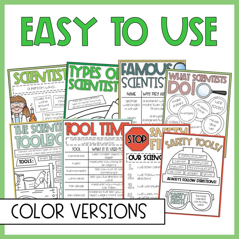 Scientists and Safety Anchor Charts and Science Posters - Etsy