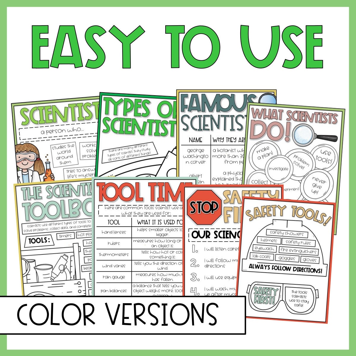 Scientists and Safety Anchor Charts and Science Posters - Etsy