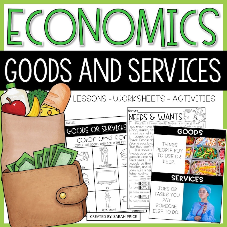 Goods and Services Activities Worksheets - 2nd & 3rd Grade Economics ...