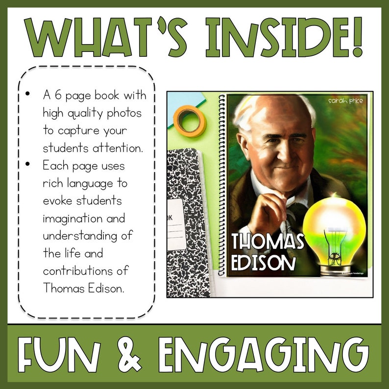 Thomas Edison Biography Famous Inventors Picture Books - Etsy
