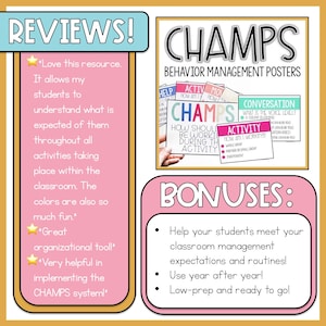Classroom Management CHAMPS Posters - Etsy