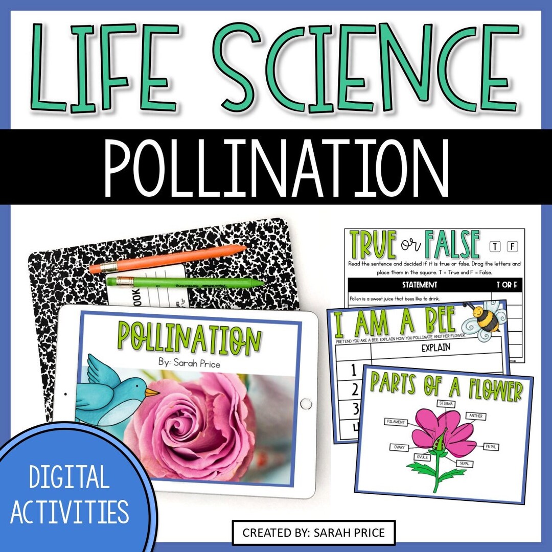 2nd & 3rd Grade Life Science - Pollination Digital Activities for ...