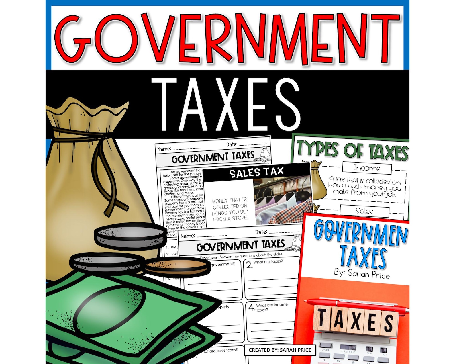 Taxes Activities for Elementary | Government Activities | Social ...
