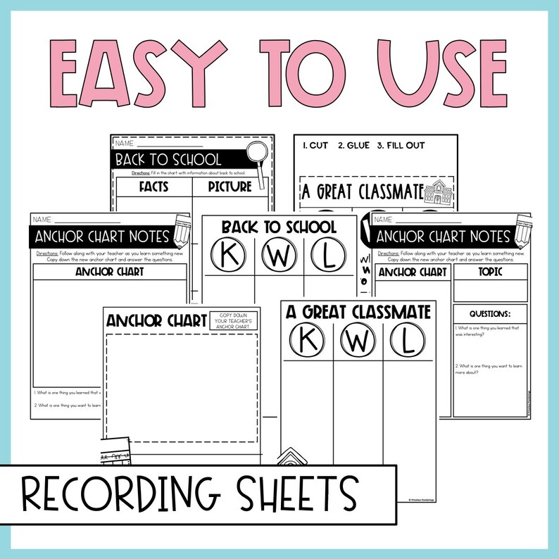 Back to School Anchor Charts and Classroom Rules Posters - Etsy