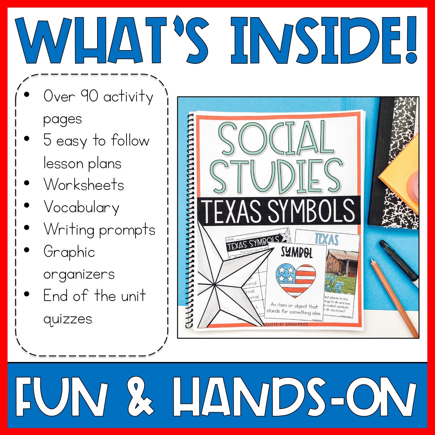 Texas Symbols Activities, Worksheets Lessons - 1st & 2nd Grade Social ...
