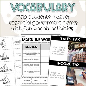 Taxes Activities for Elementary | Government Activities | Social ...