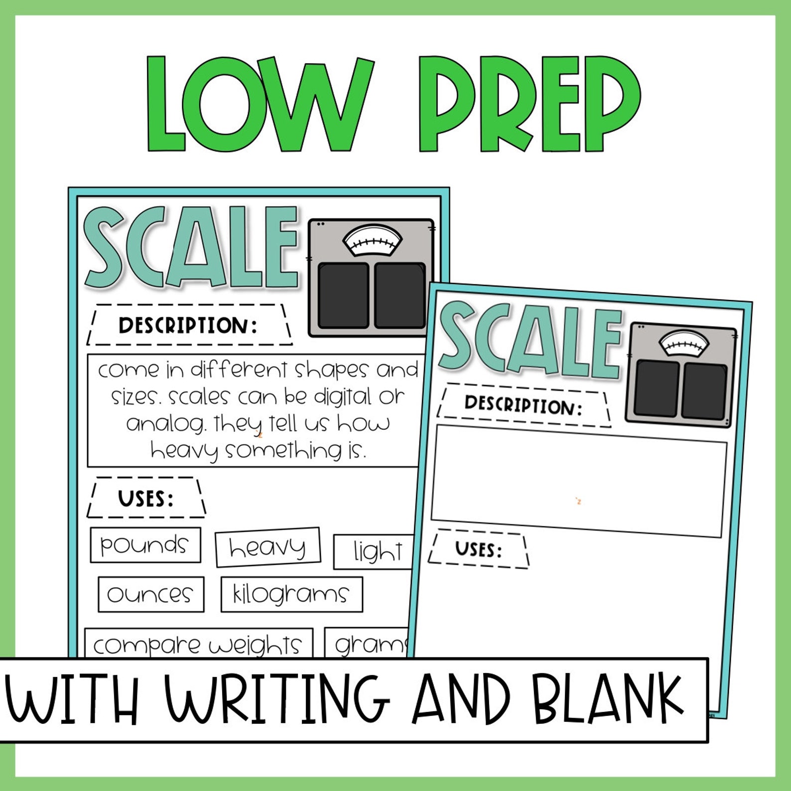 Measurement Activities Measuring Mass and Weight Anchor Charts and ...