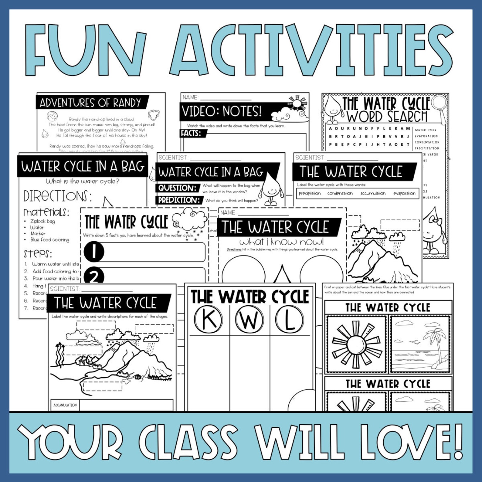 Water Cycle and Weather Lessons - 2nd and 3rd Grade Science Experiments ...
