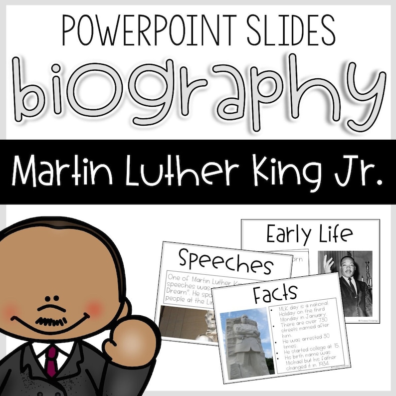Martin Luther King Biography Slides - Etsy