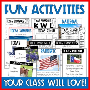 Texas Symbols Activities, Worksheets Lessons - 1st & 2nd Grade Social ...