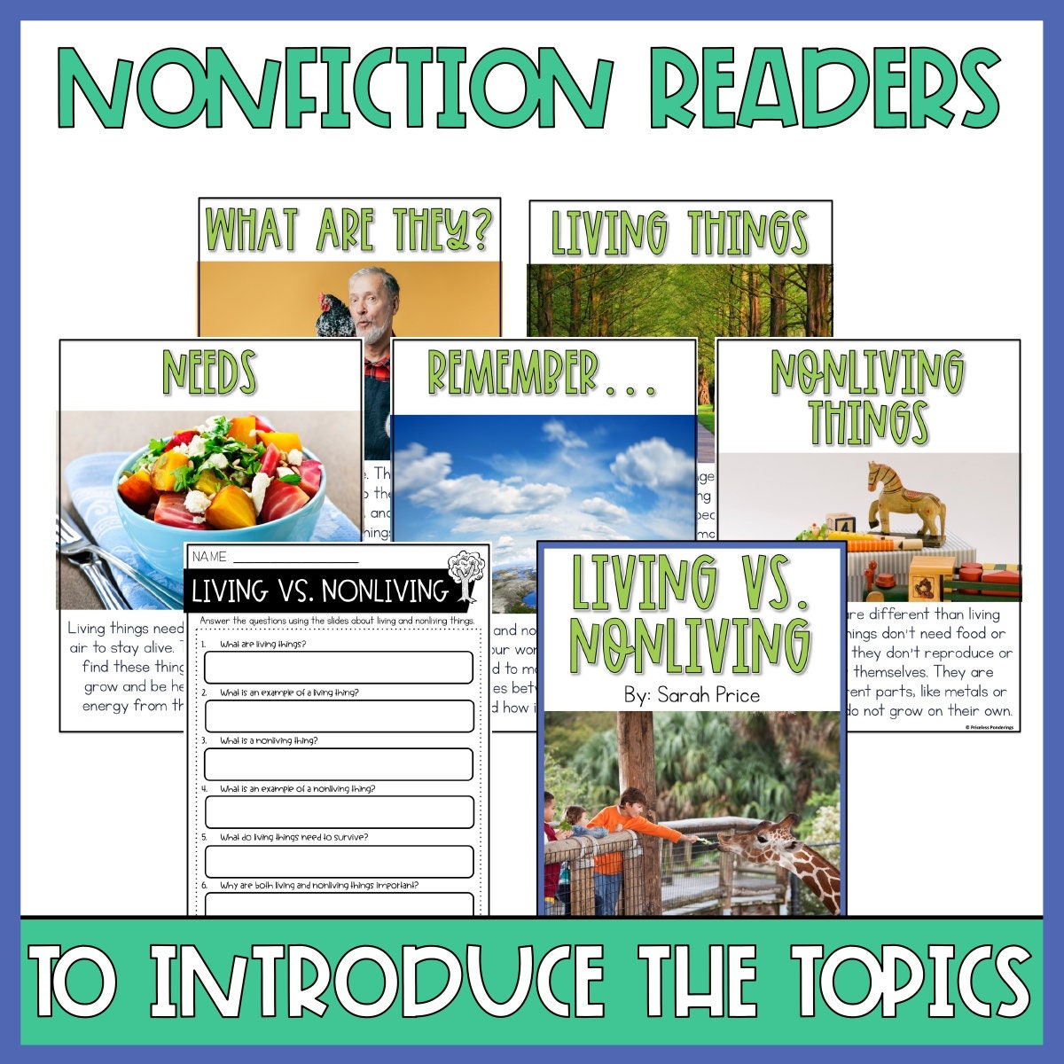 1st & 2nd Grade Life Science Worksheets Living and Non-living Things ...