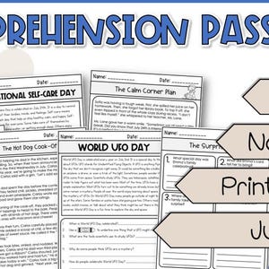 Summer Reading Comprehension Passages for Kids | July Worksheets | 2nd ...