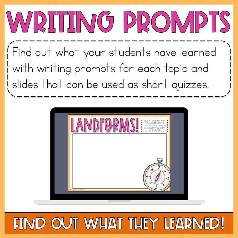 Landforms Bodies of Water Digital Activities - 2nd & 3rd Grade ...