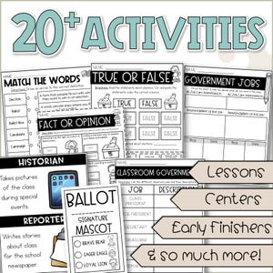 Classroom Mock Election Activities | Student Government | 2nd - 4th ...