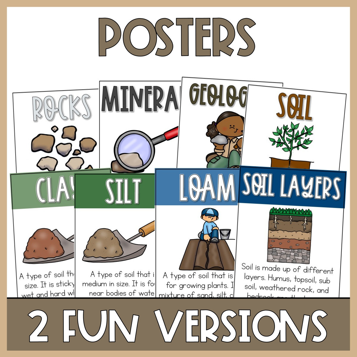 2nd 3rd Grade Earth Science Anchor Charts - Types of Soil Posters - Etsy