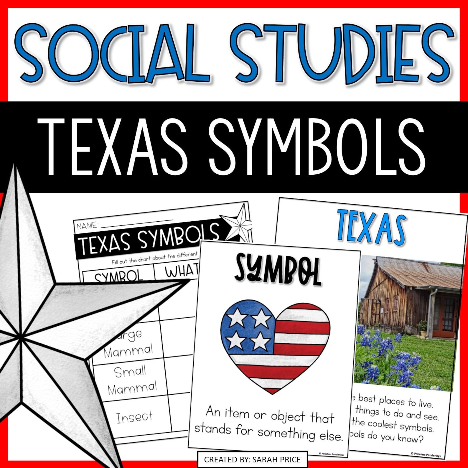 Texas Symbols Activities, Worksheets Lessons - 1st & 2nd Grade Social ...