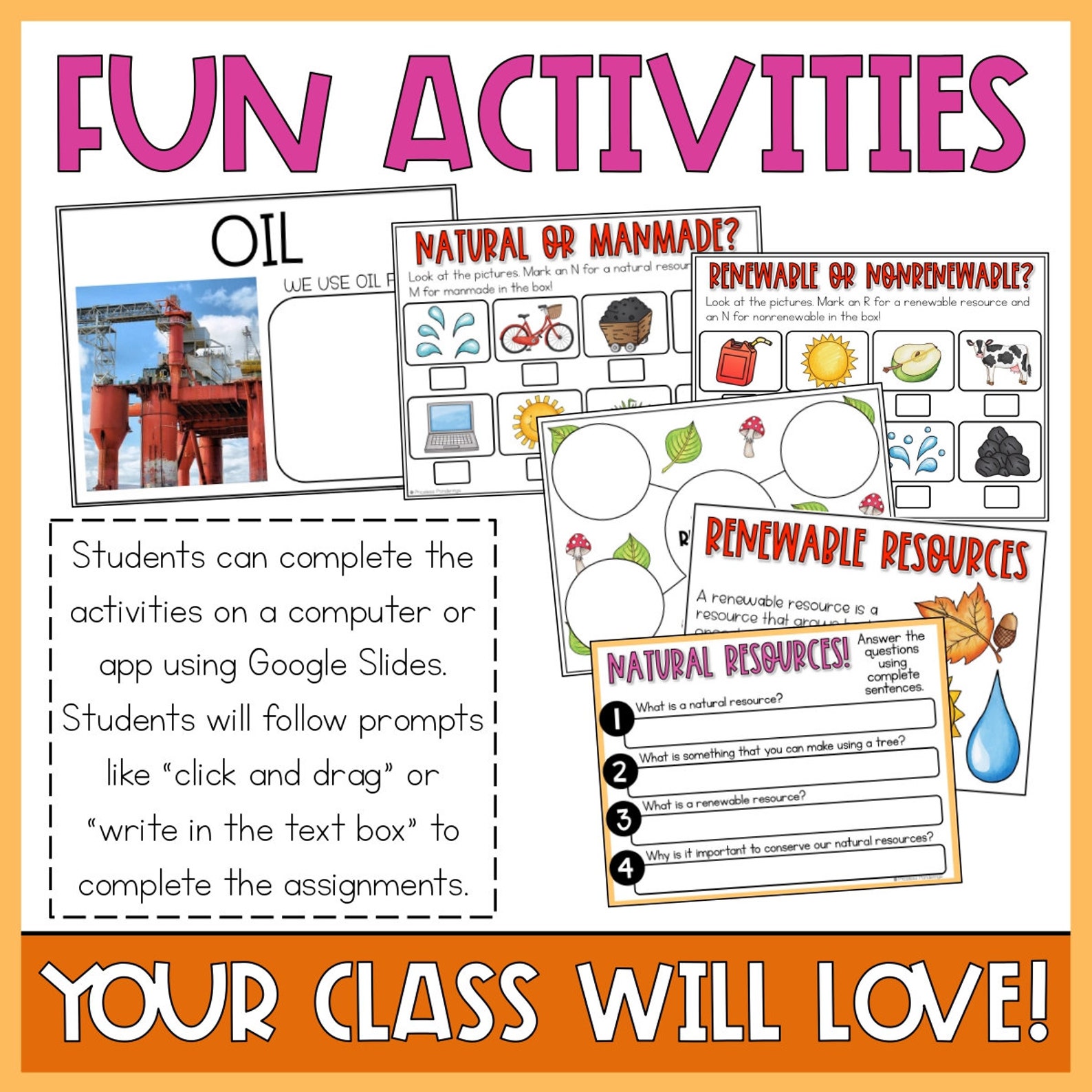 Natural Resources Digital Activities - 2nd Grade Geography Lessons - Etsy