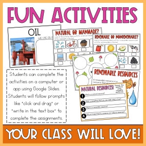Natural Resources Digital Activities - 2nd Grade Geography Lessons - Etsy