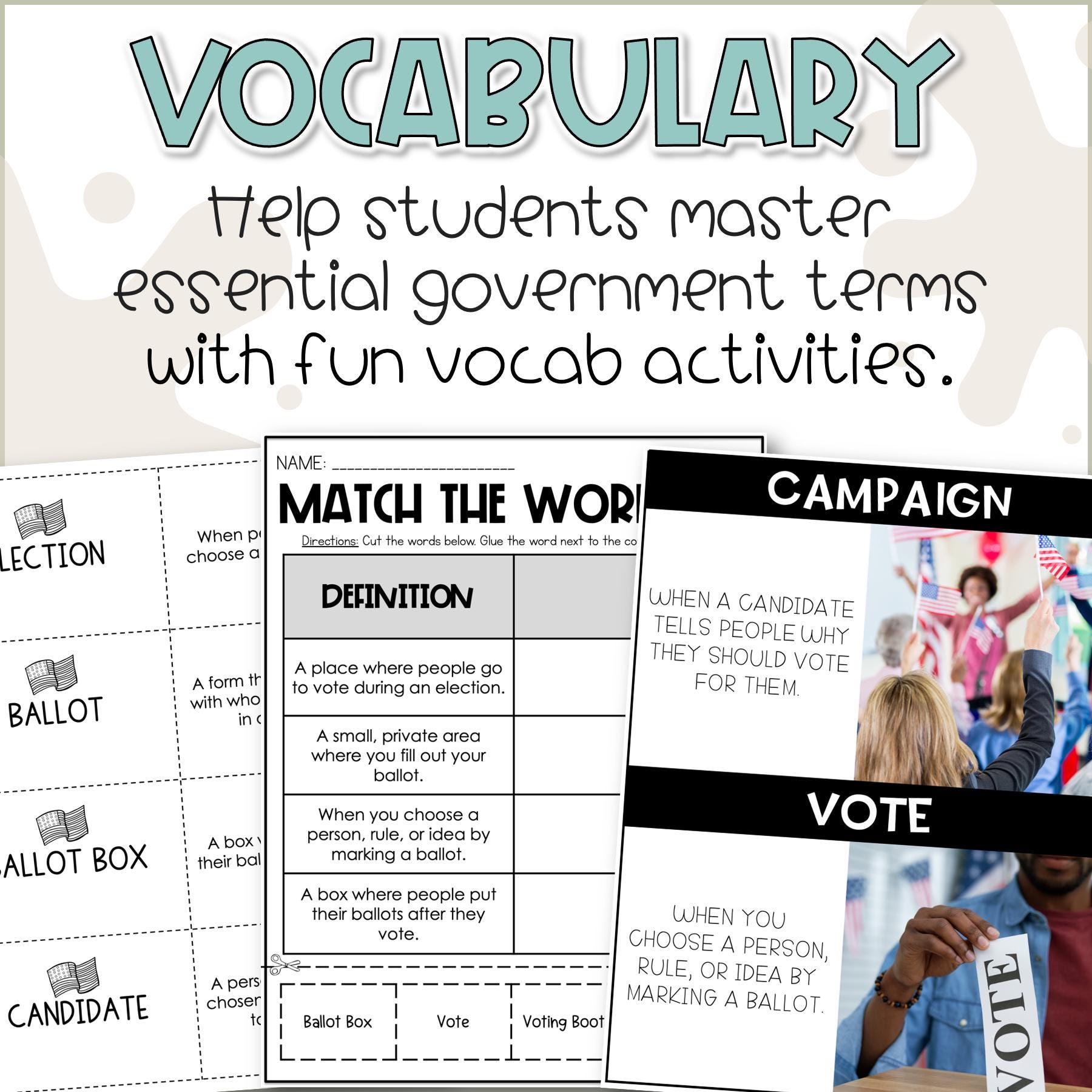 Classroom Mock Election Activities Student Government 2nd 4th Grade ...