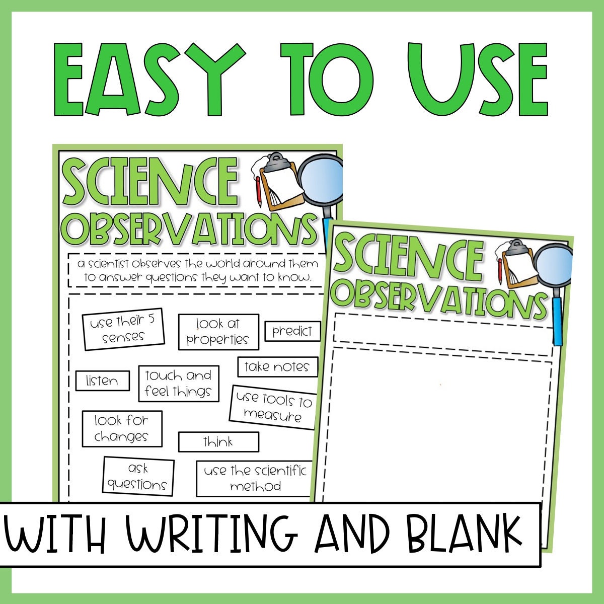 5 Senses Anchor Charts and Science Posters Scientific Observations - Etsy