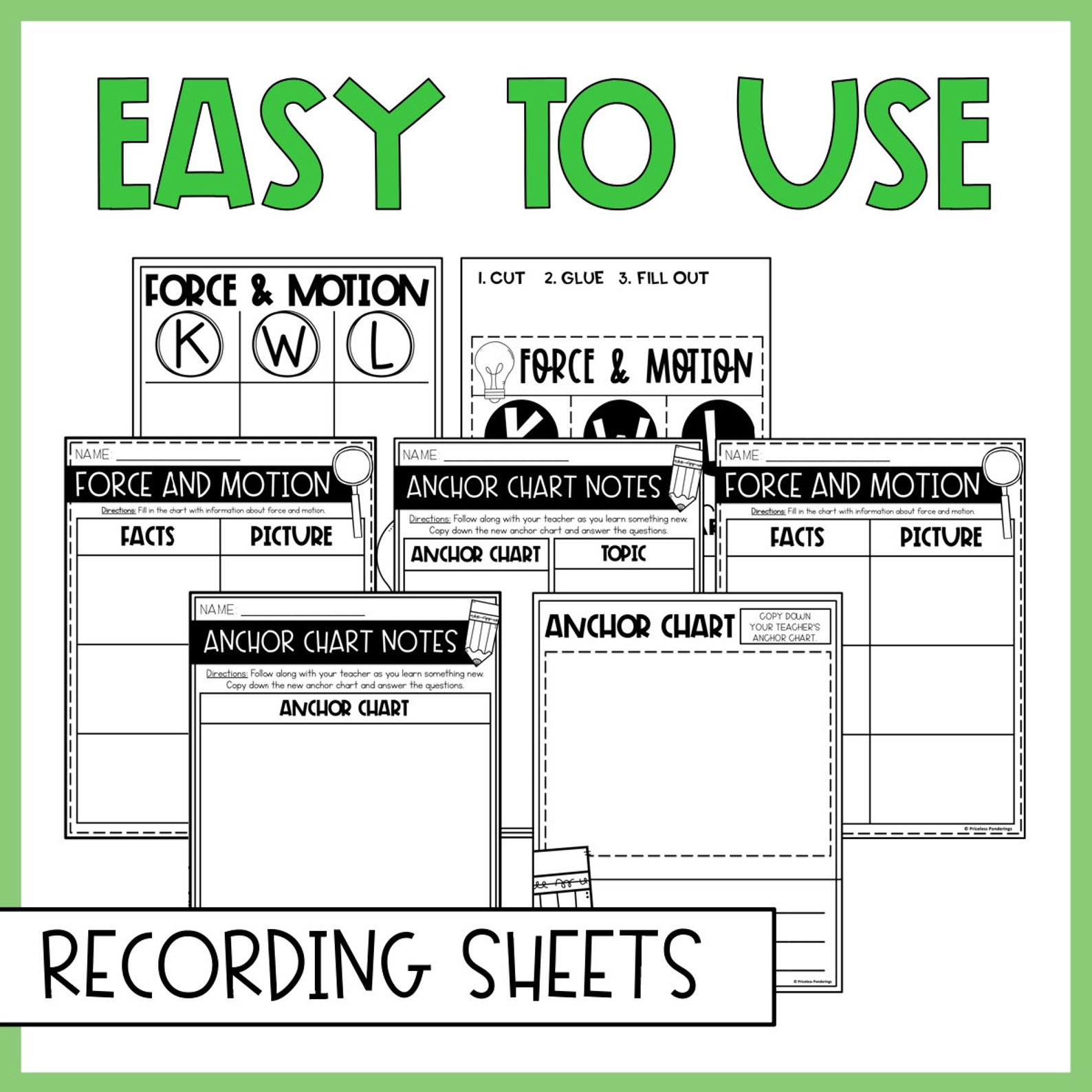 Force and Motion Anchor Charts and Science Posters - Etsy