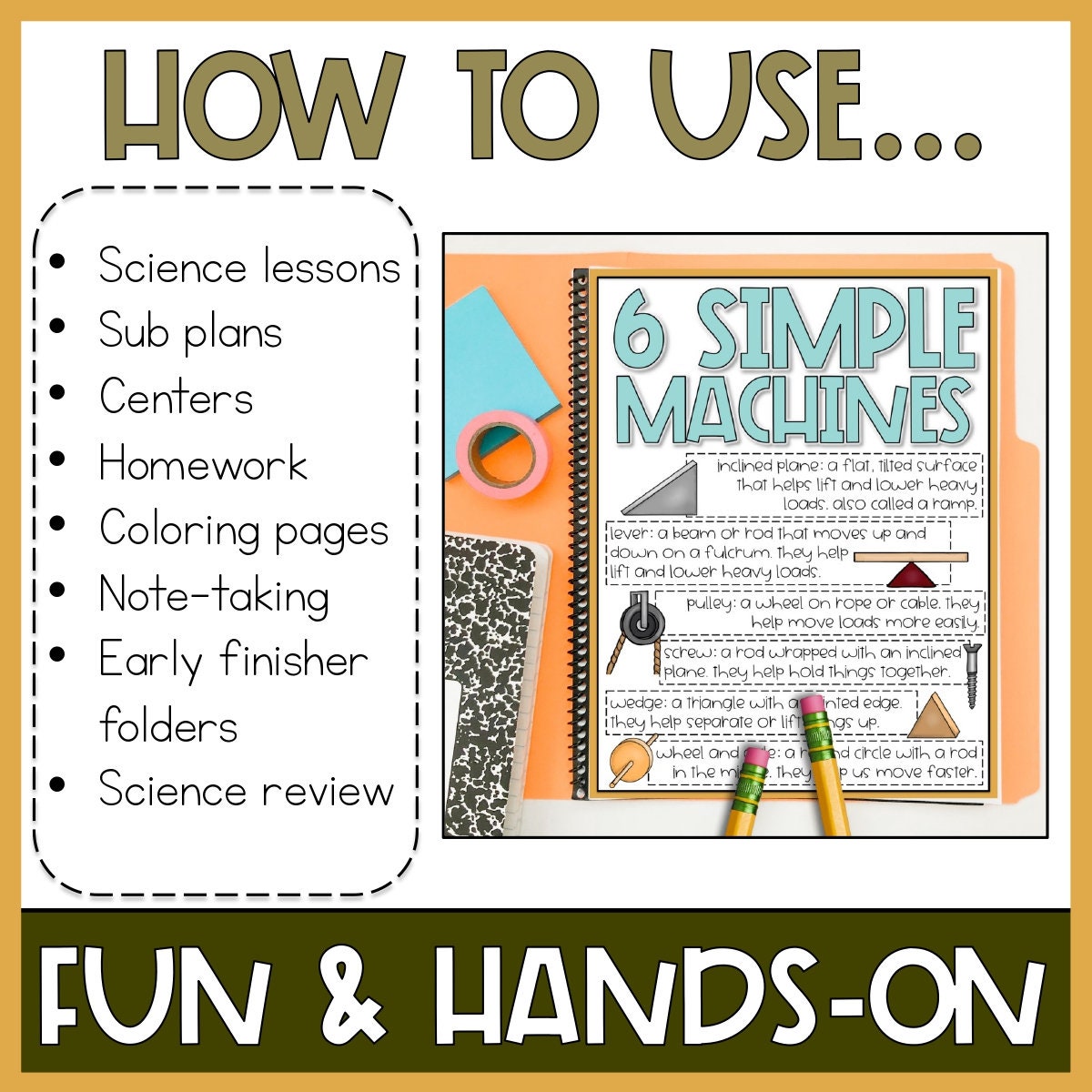 2nd & 3rd Grade Science Posters Simple Machines Anchor Charts - Etsy