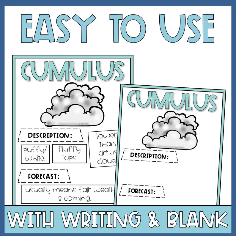 Types of Clouds Science Anchor Charts and Science Posters - Etsy