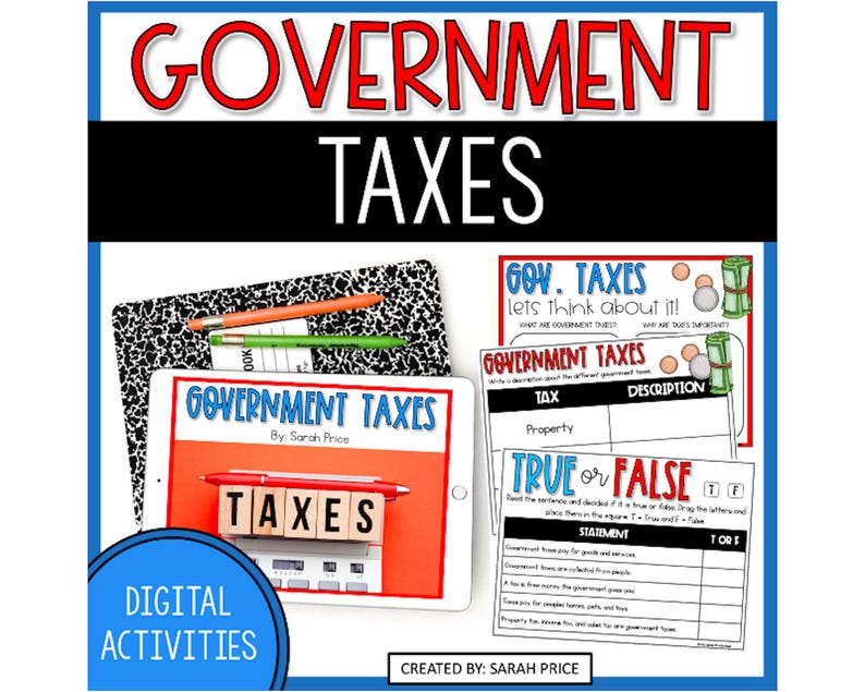 Government Taxes Digital Activities for Kids: Google Slides - Etsy