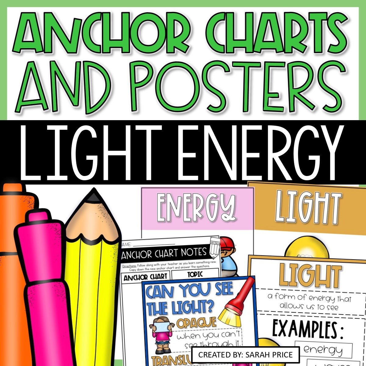 2nd Grade Science Light Energy Anchor Charts and Science Posters - Etsy