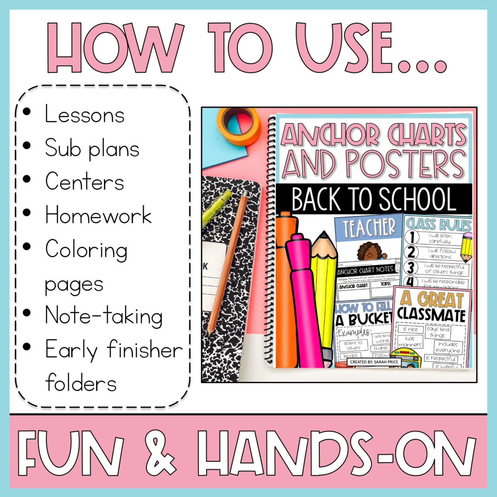 Back to School Anchor Charts and Classroom Rules Posters - Etsy