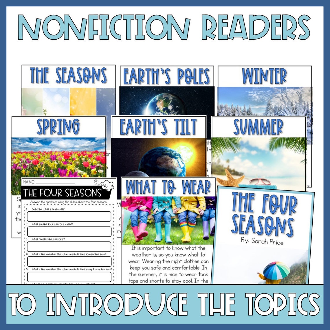Types of Weather & Four Seasons Activities 2nd and 3rd Grade Earth ...