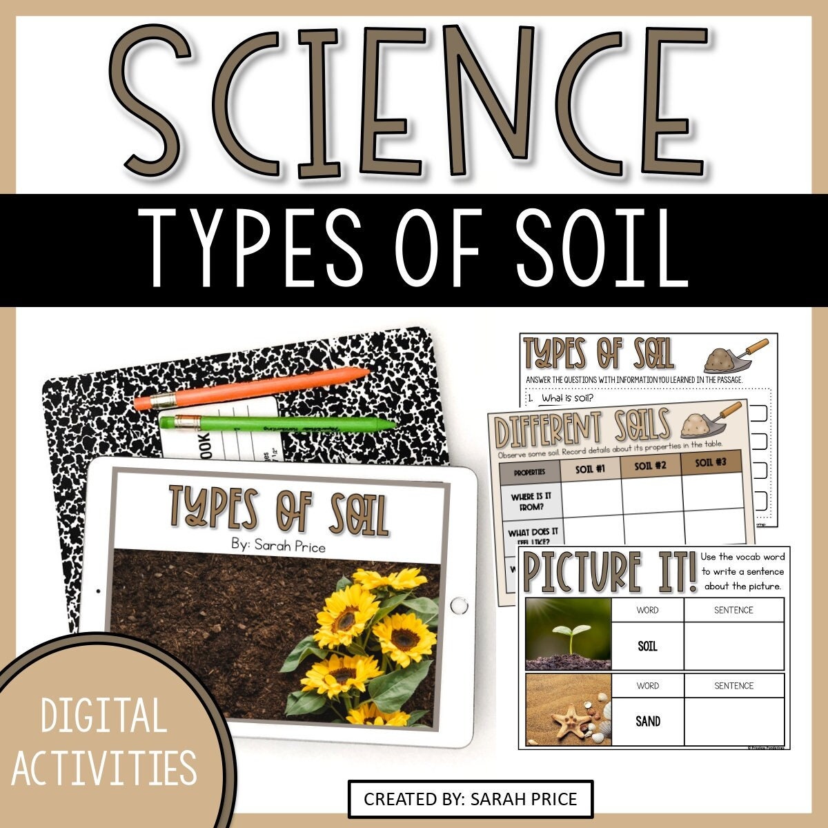 2nd & 3rd Grade Earth Science - Types of Soil Digital Activities - Etsy