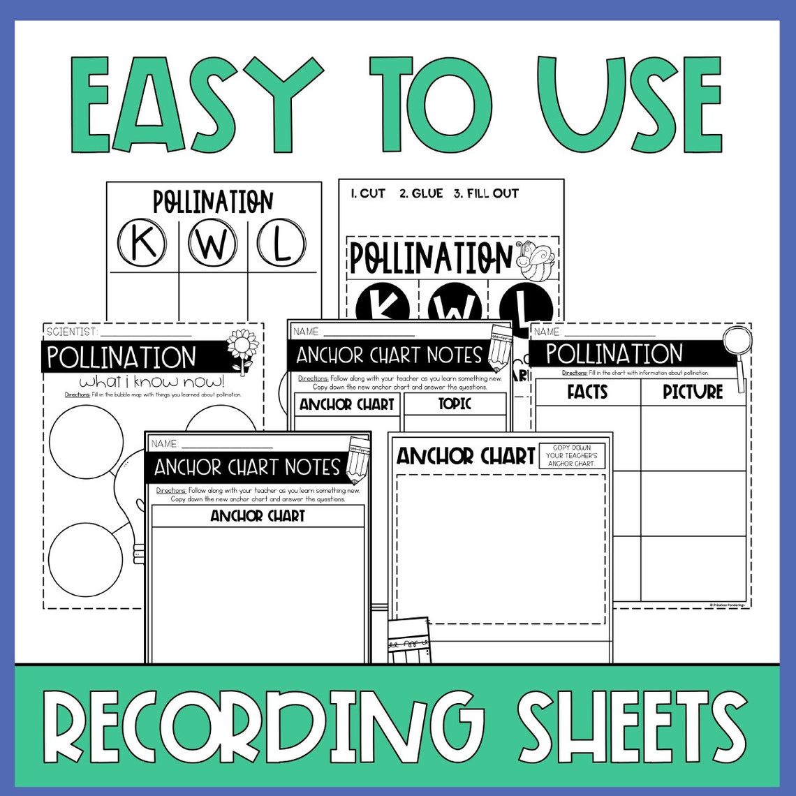 3rd Grade Science Anchor Charts Parts of a Flower and Pollination ...