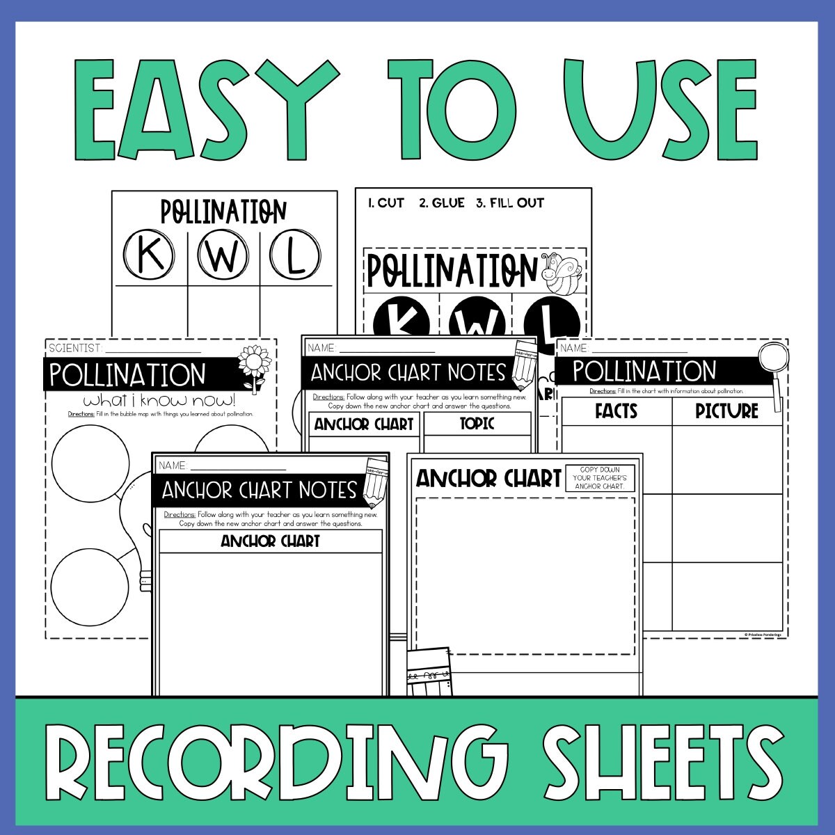 3rd Grade Science Anchor Charts Parts of a Flower and Pollination ...