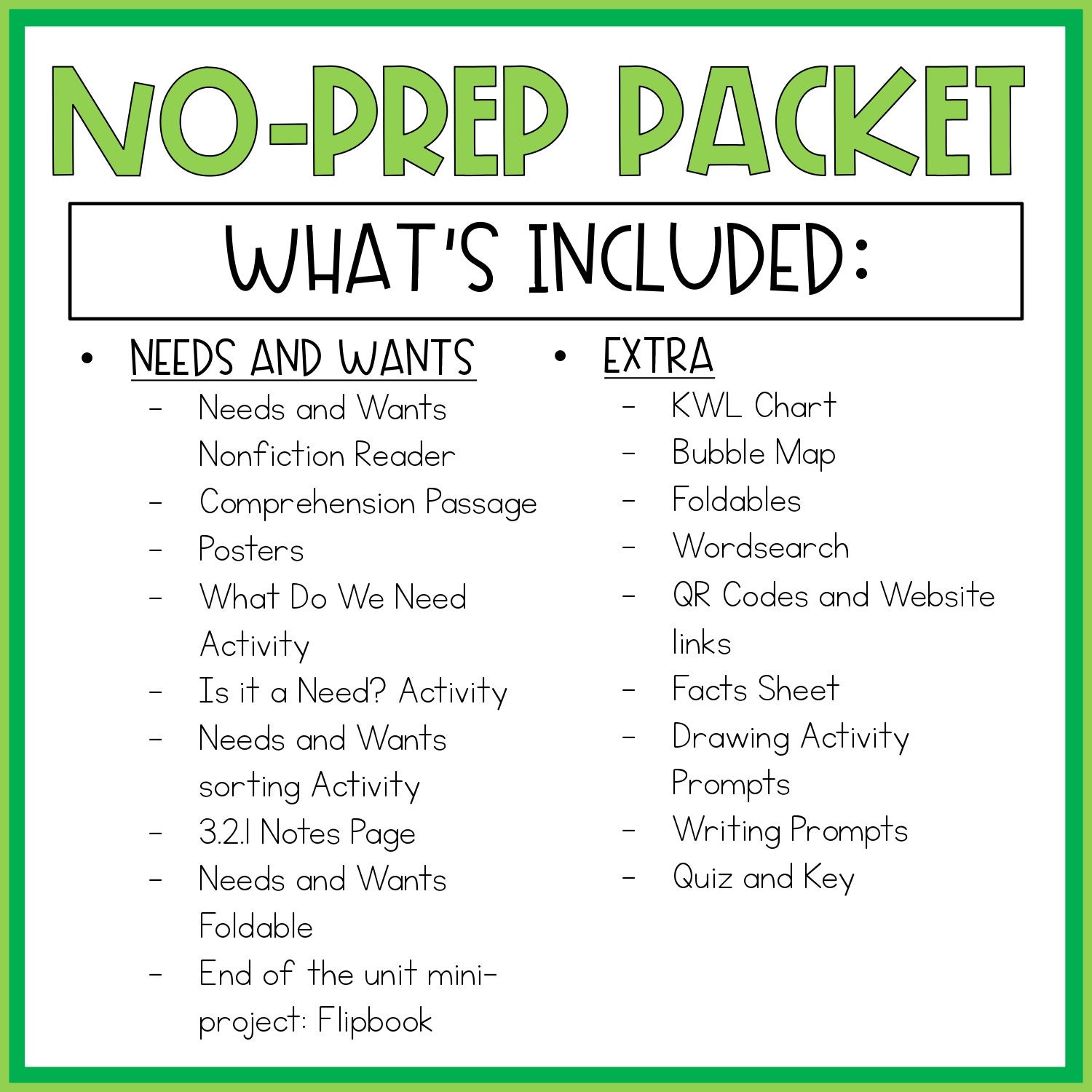 Needs and Wants Activities - 1st, 2nd & 3rd Grade Economics Lessons and ...