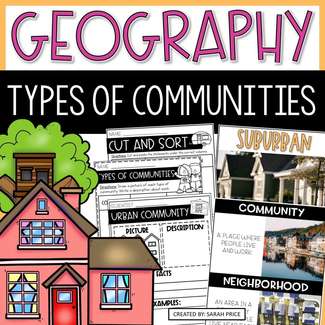 2nd 3rd Grade Geography Types of Communities Social Studies Activities ...