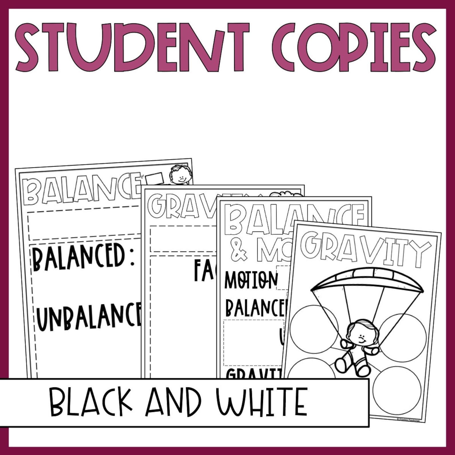 Balance and Gravity Anchor Charts and Science Posters - Etsy