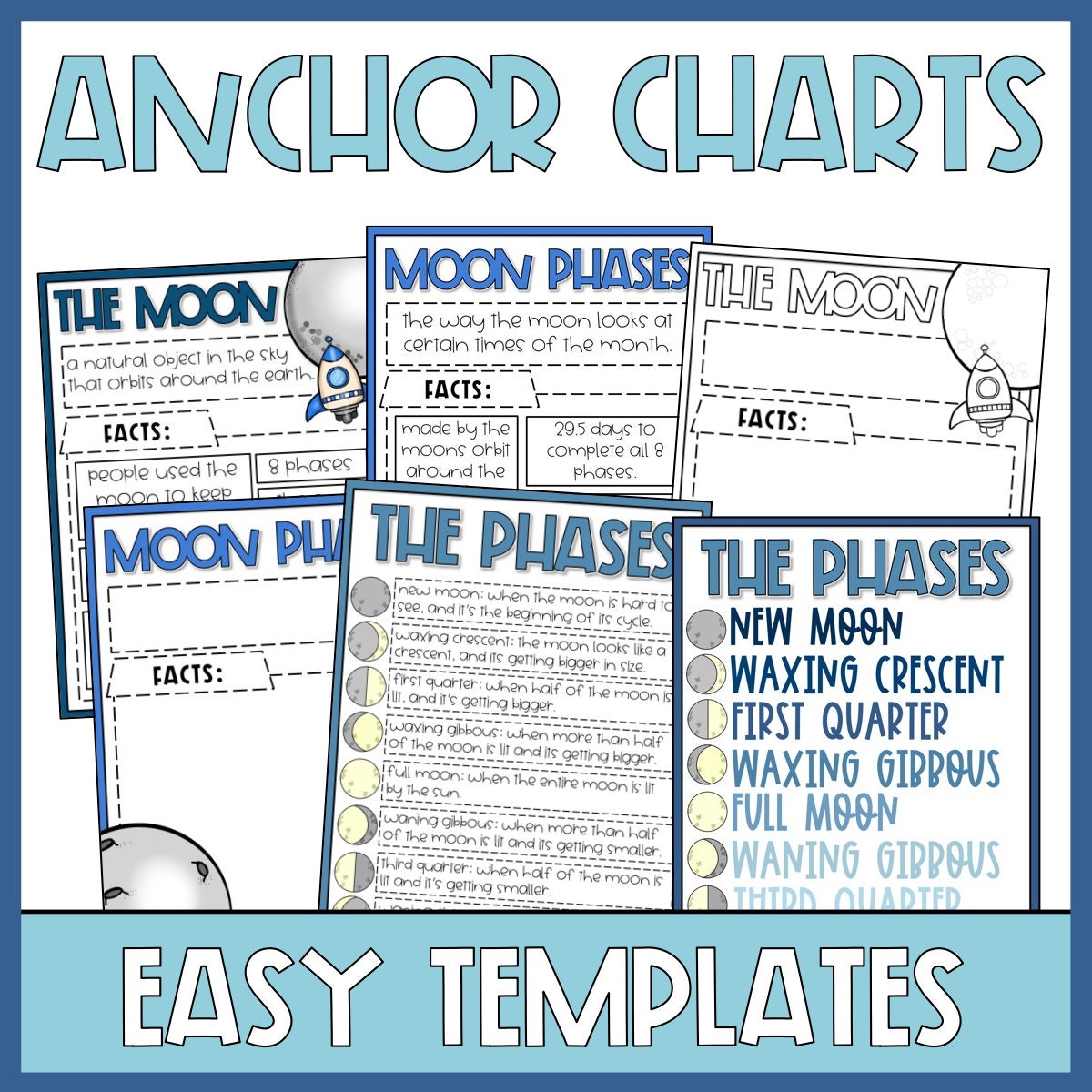 Phases of the Moon Lessons Activities 2nd and 3rd Grade Astronomy ...