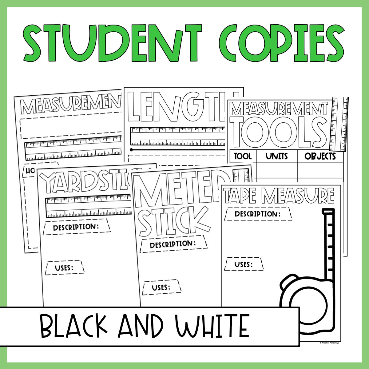 Measurement Length Anchor Charts and Nonstandard and Standard Posters ...