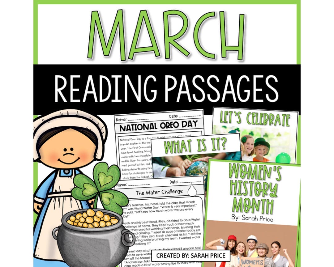 2nd Grade Reading Comprehension Passages With Questions | March Themed ...