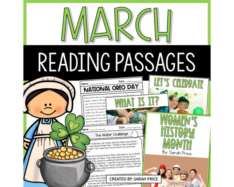 2nd Grade Reading Comprehension Passages With Questions | March Themed ...