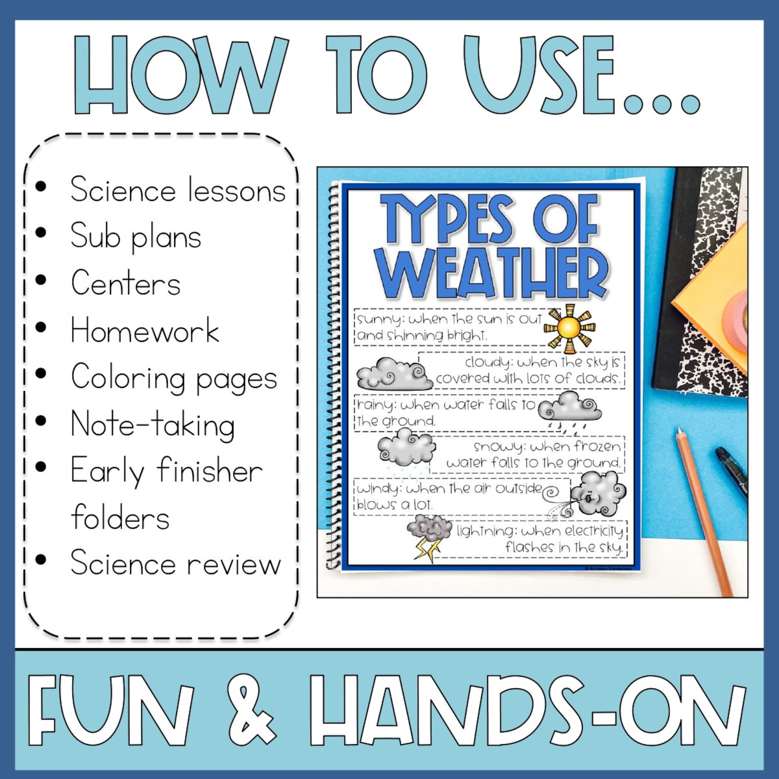 Types of Weather Four Seasons Anchor Charts - 2nd & 3rd Grade Science ...