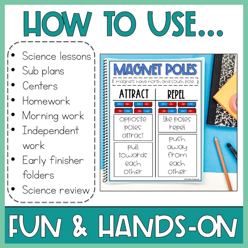 2nd & 3rd Grade Science Magnets Unit - Magnetism Activities, Science ...