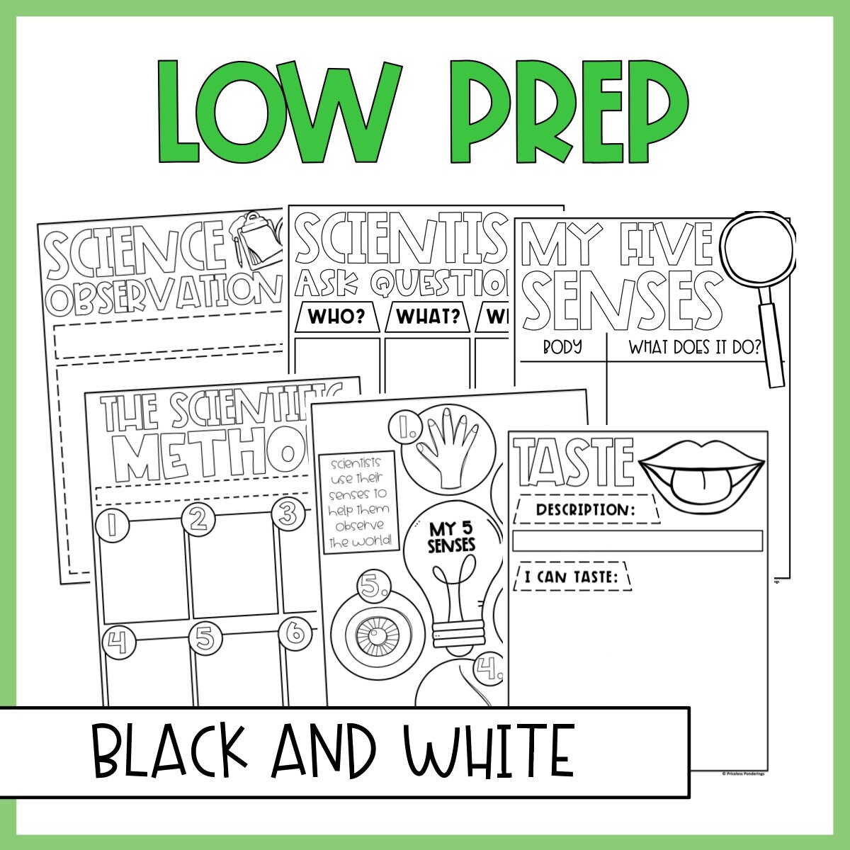 5 Senses Anchor Charts and Science Posters Scientific Observations - Etsy