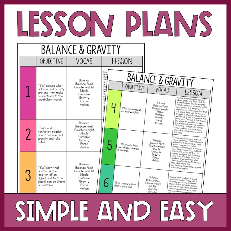 Gravity and Balance Activities, Lessons, Worksheets - 2nd & 3rd Grade ...