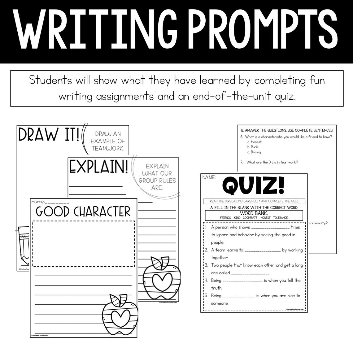Character Education, Good Citizenship and Social Skills Worksheets ...
