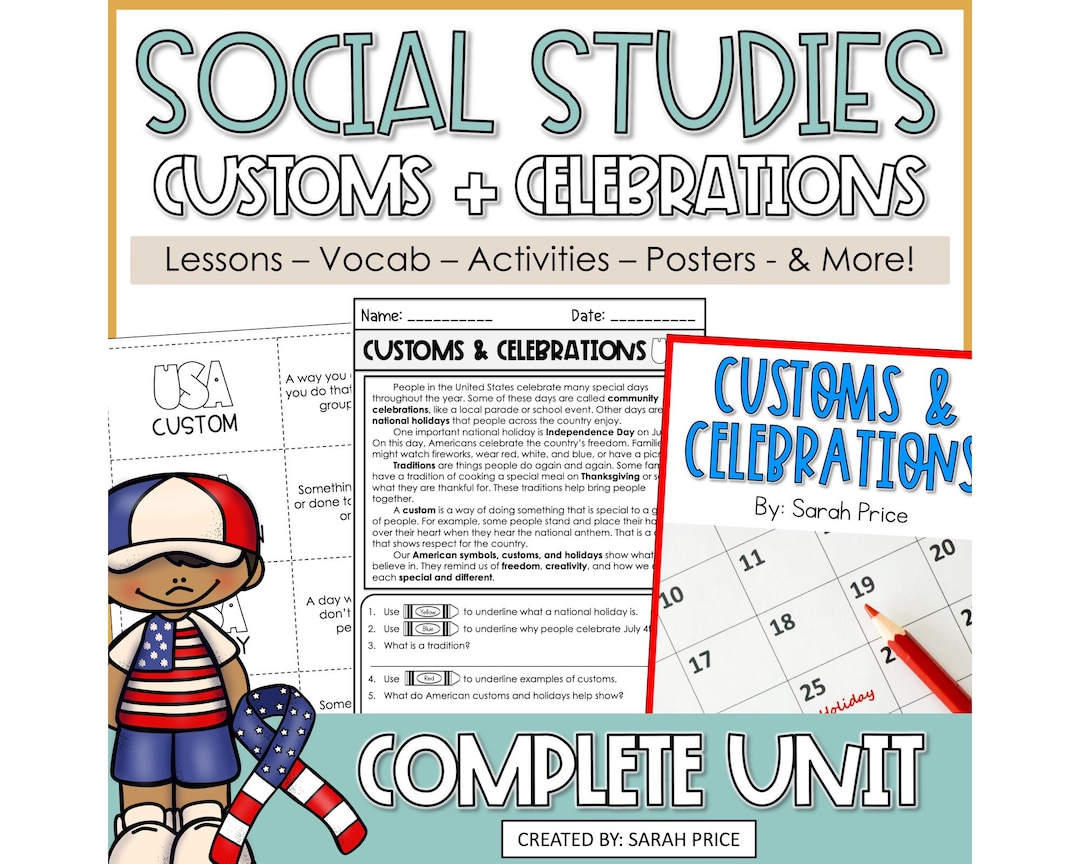 U.S. Holidays and Traditions Unit for 2nd Grade | Customs and ...