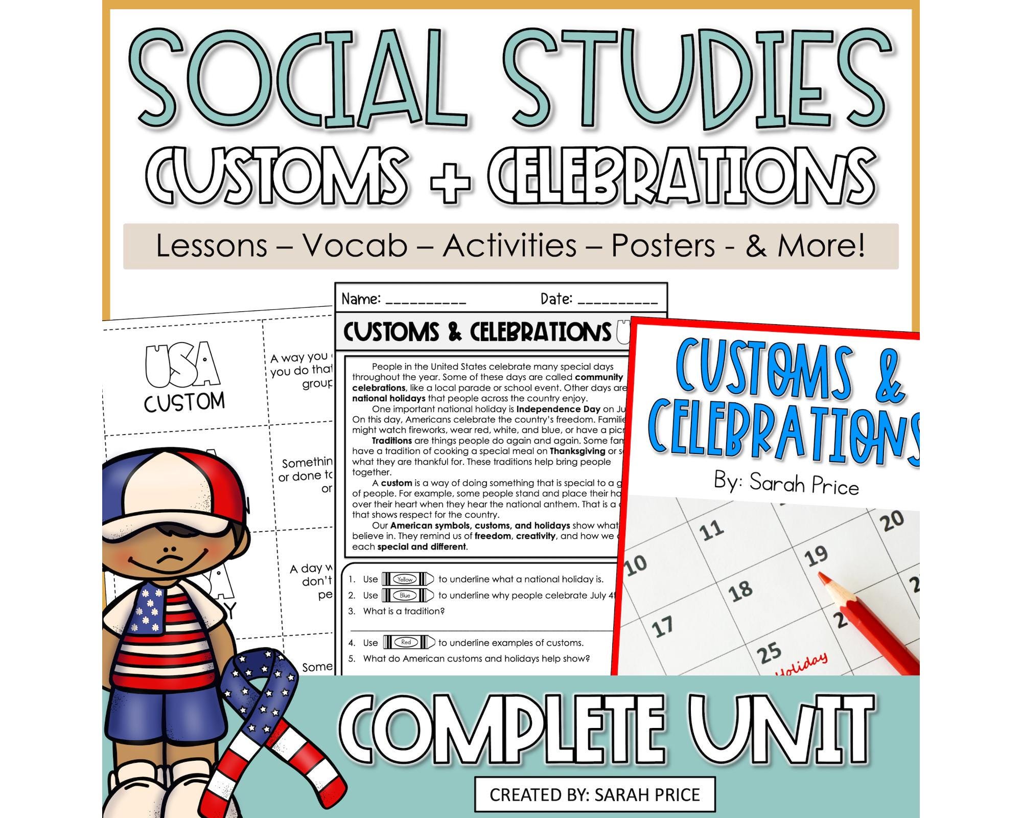 U.S. Holidays and Traditions Unit for 2nd Grade | Customs and ...