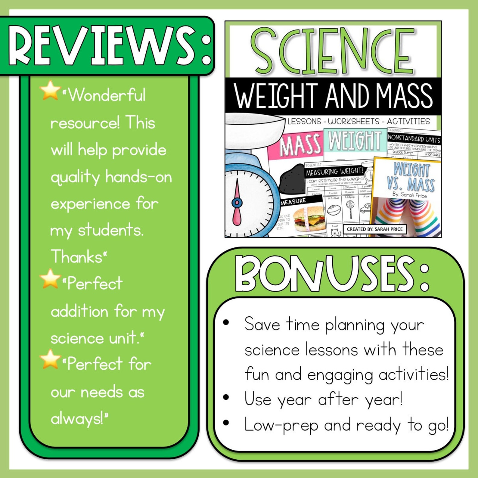 Measurement Activities Measuring Mass and Weight Anchor Charts and ...