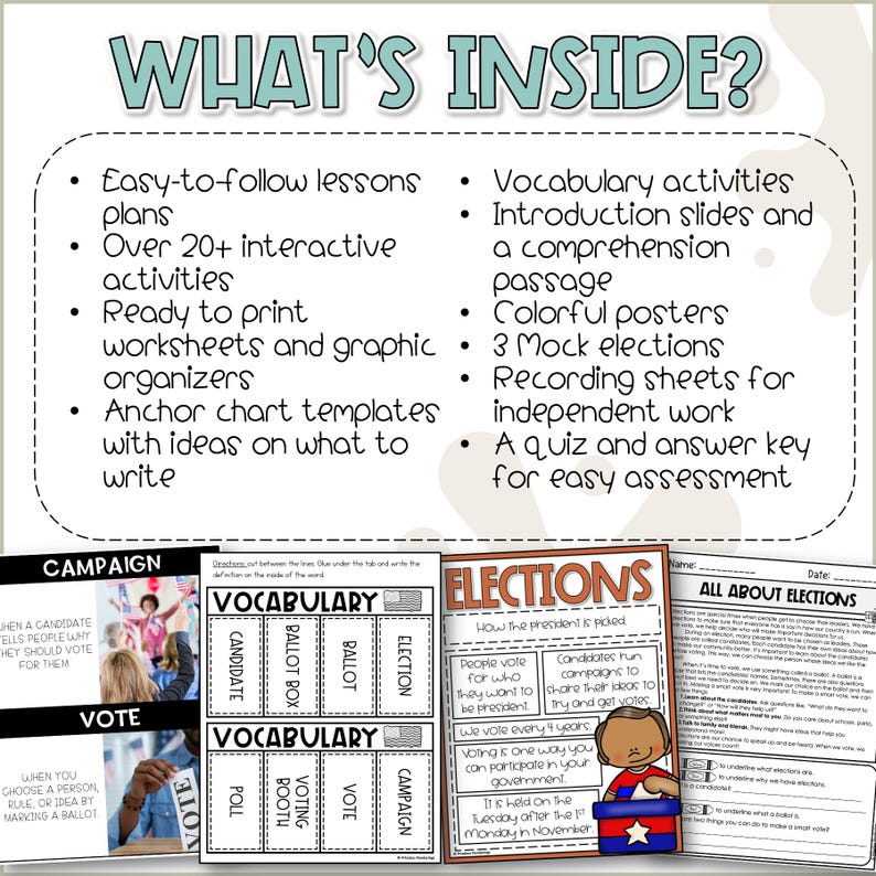 Classroom Mock Election Activities | Student Government | 2nd - 4th ...